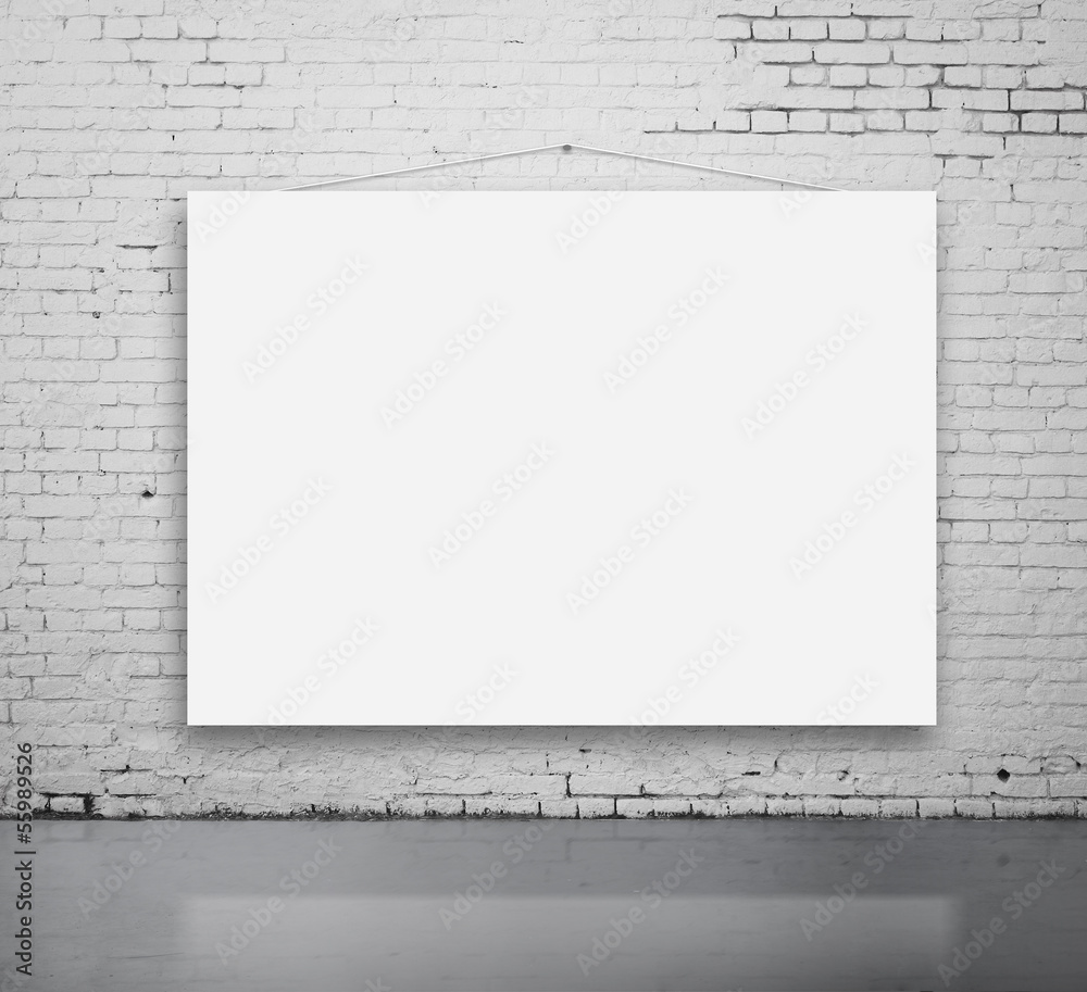 white poster Stock Photo | Adobe Stock