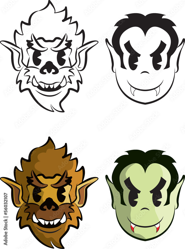 Vampire and Werewolf Stock Vector | Adobe Stock