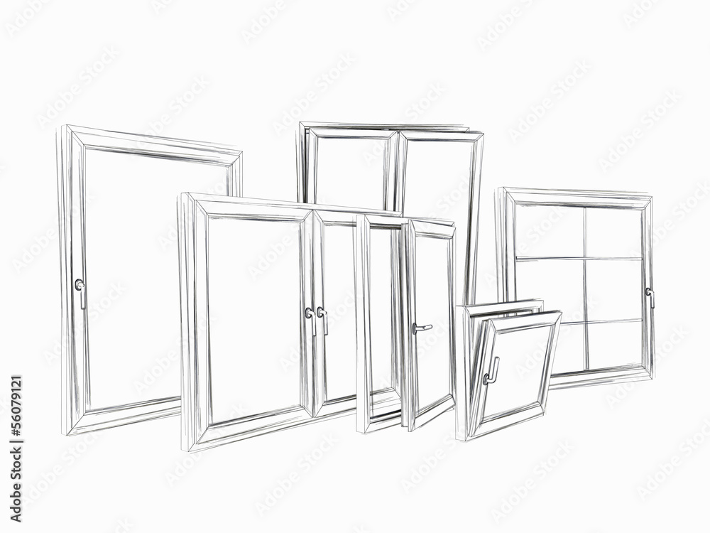 Skizze Fenster Stock Illustration | Adobe Stock