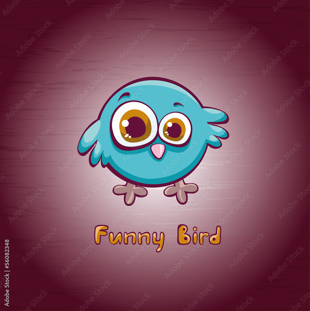 Cartoon blue bird. Stock Vector | Adobe Stock