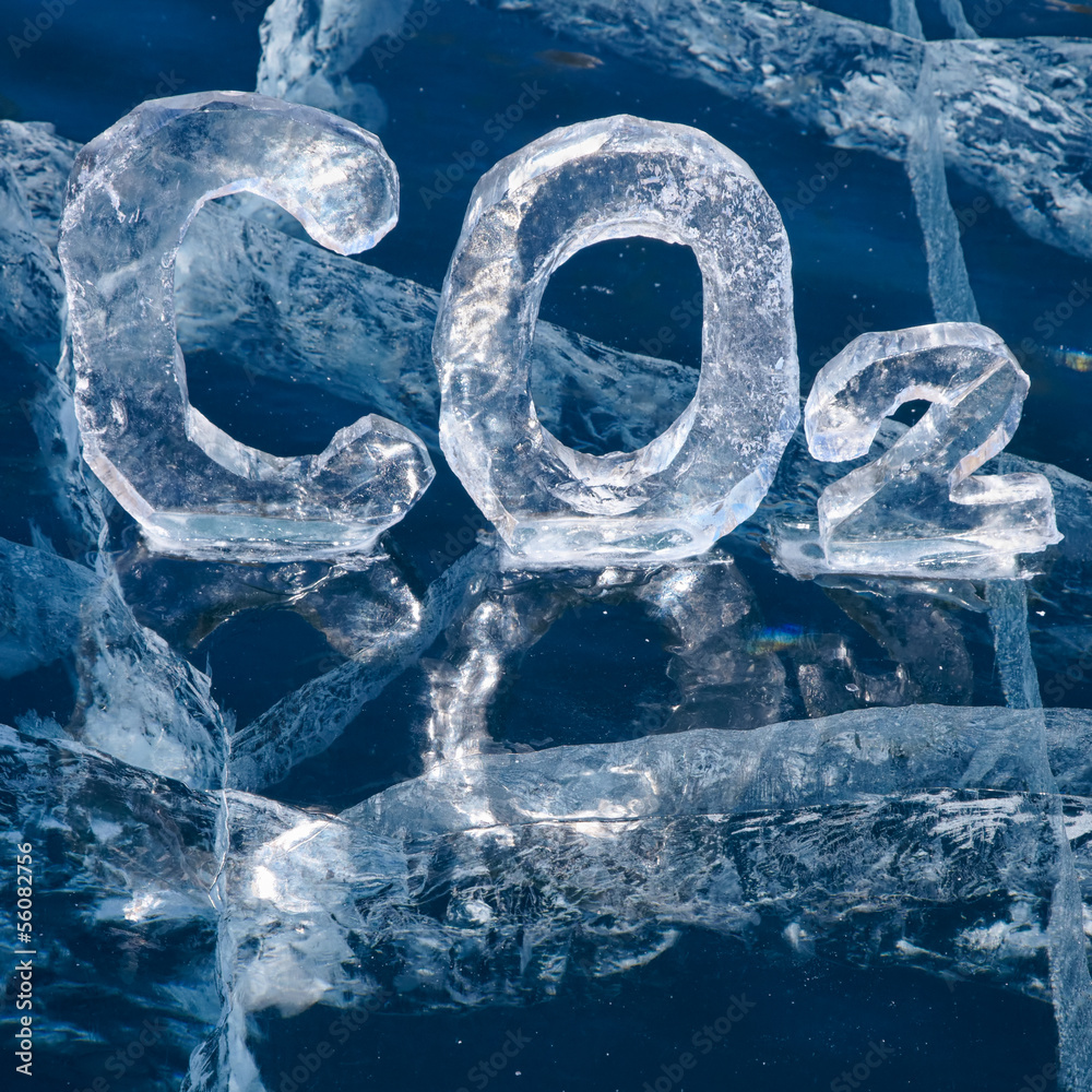 Icy chemical formula of carbon dioxide CO2 Stock Photo | Adobe Stock