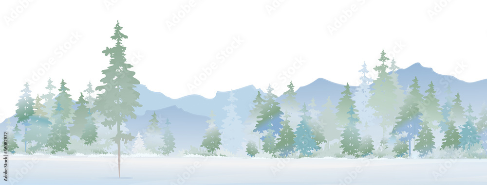 Vector of winter landscape. Stock Vector | Adobe Stock