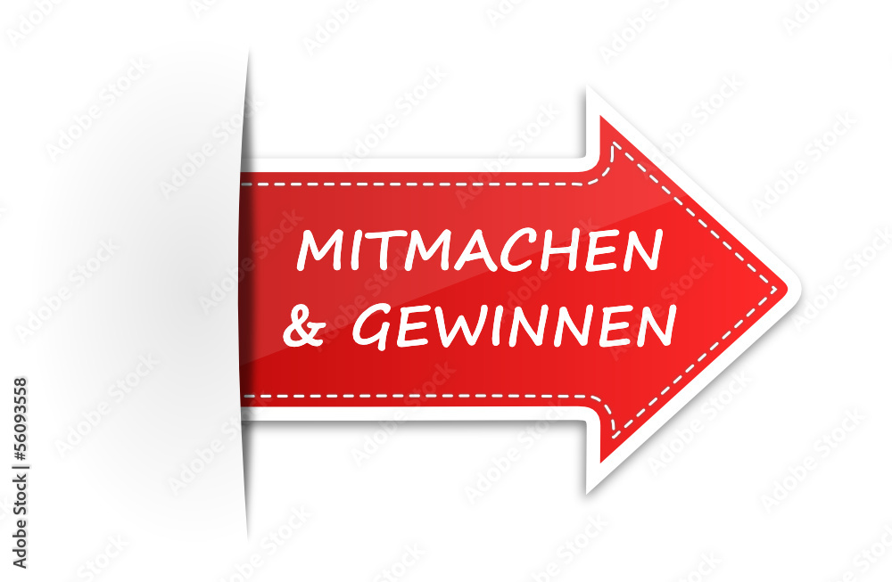Pfeil Schild - mitmachen und gewinnen Stock Vector | Adobe Stock