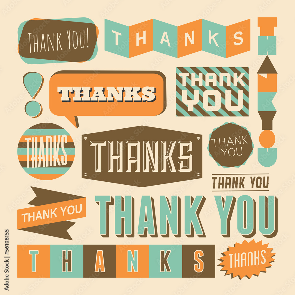 Thank You Design Elements Stock Vector | Adobe Stock