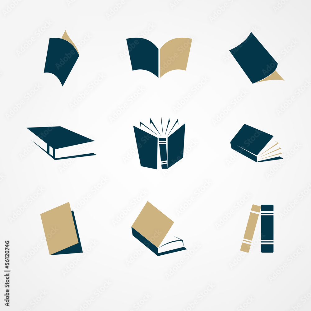 book icon set Stock Vector | Adobe Stock