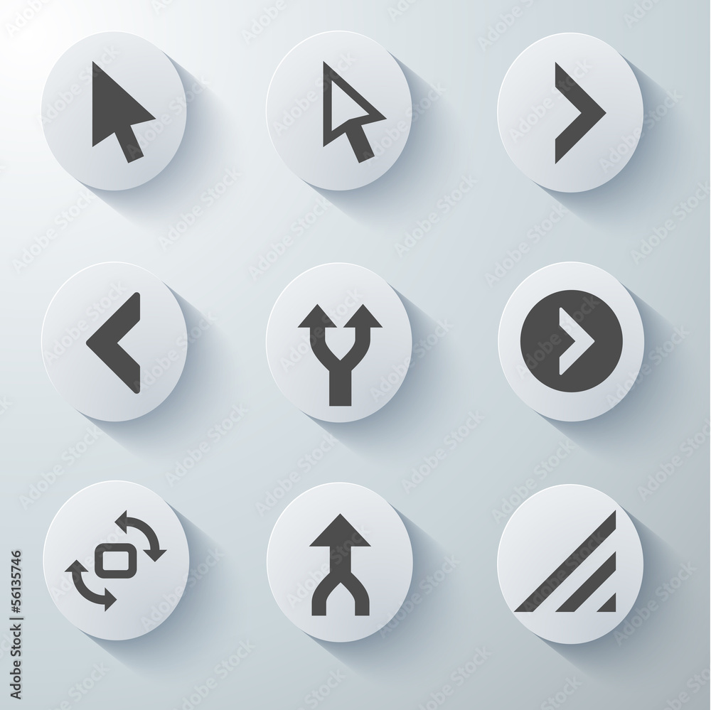 White 3d icons 3d icons set icon collection vector illustration Stock ...