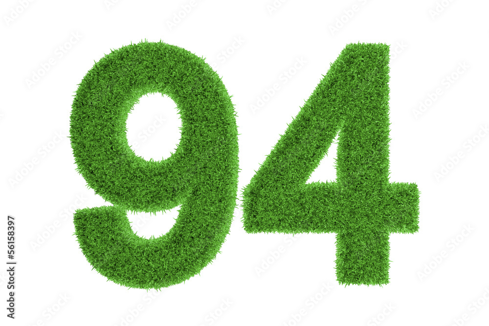 Number 94 with a green grass texture Stock Illustration | Adobe Stock