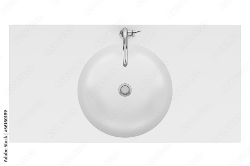 top view of ceramic bathroom sink isolated on white background Stock ...