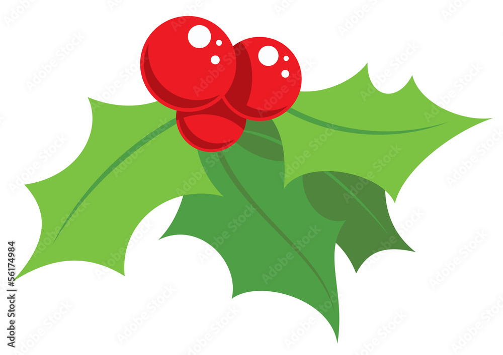 Cartoon simple mistletoe decorative ornament Stock Illustration | Adobe ...