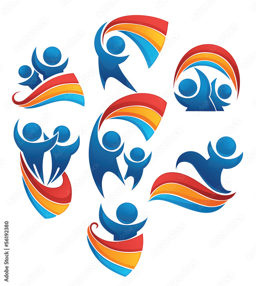 rainbow flag, leadership and victory vector collection of symbol Stock ...