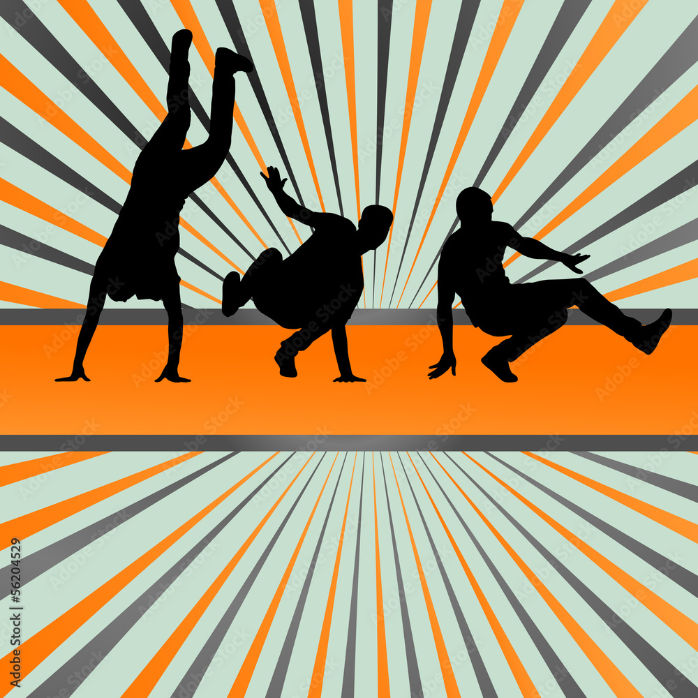 Boy dance silhouette vector background concept Stock Vector | Adobe Stock
