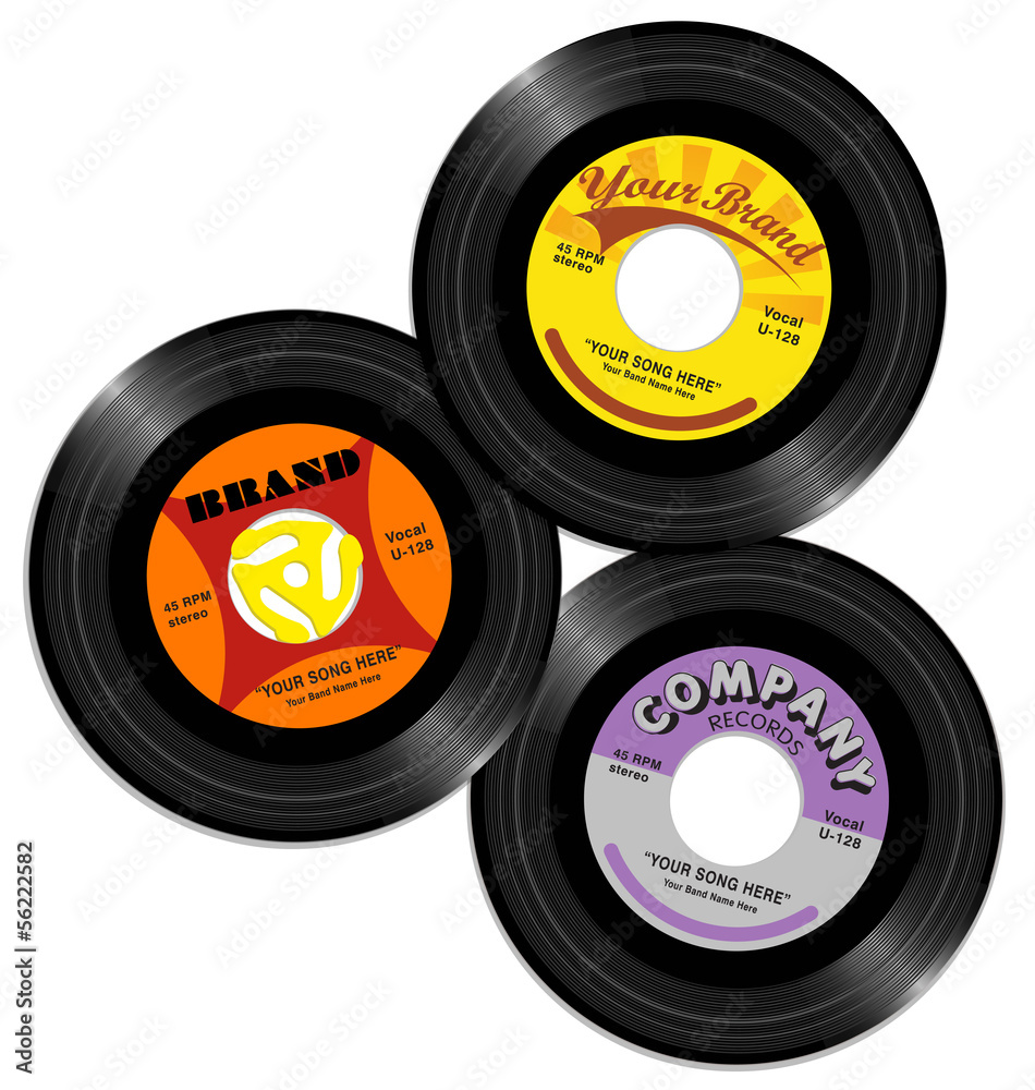 vintage 45 record label designs 2 Stock Vector | Adobe Stock