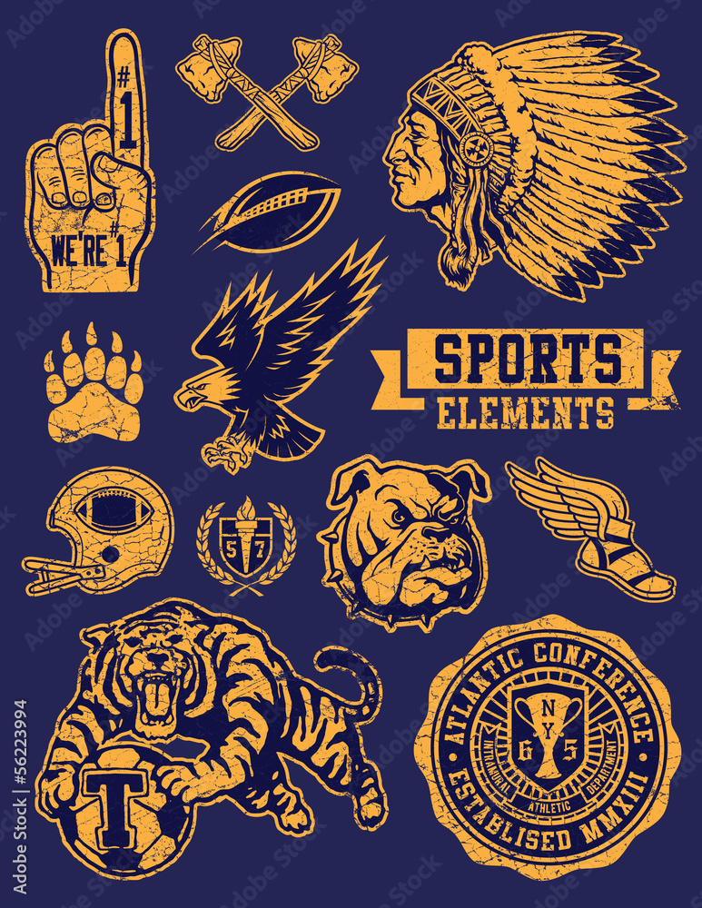 Sports Mascots and Logo Vector Set Stock Vector | Adobe Stock