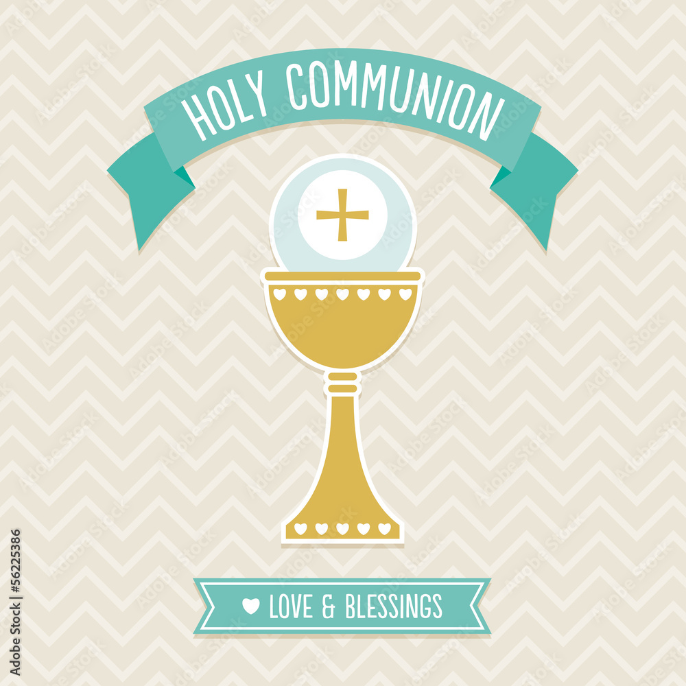 First Holy Communion Card template Stock Vector | Adobe Stock
