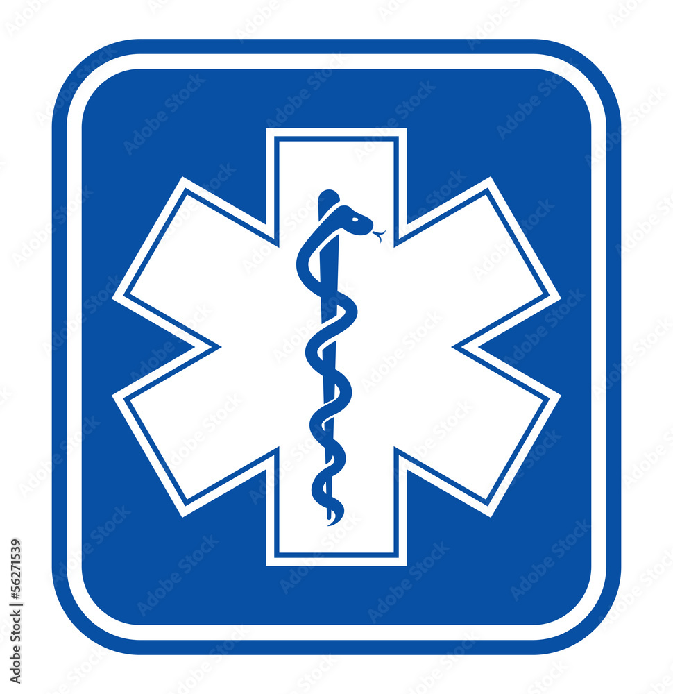 Emergency star icon - medical symbol caduceus snake with stick Stock ...