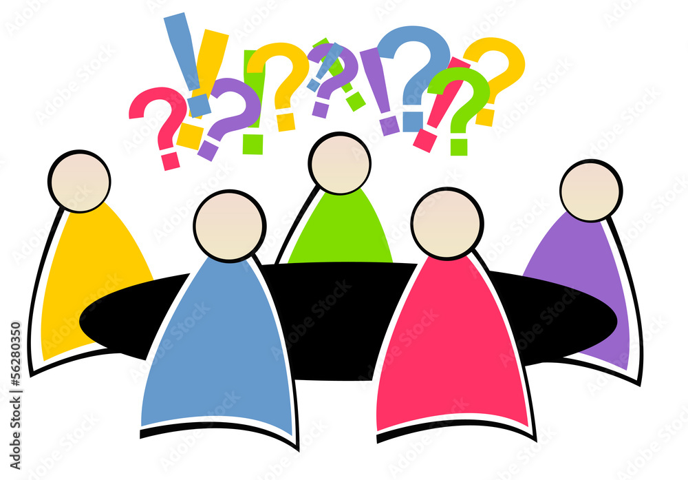 débat réunion d'équipe au travail Stock Illustration | Adobe Stock