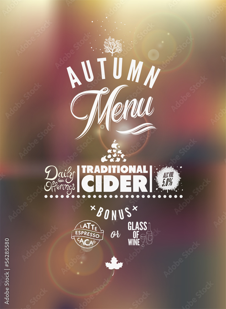 Menu poster. Vector background. Stock Vector | Adobe Stock