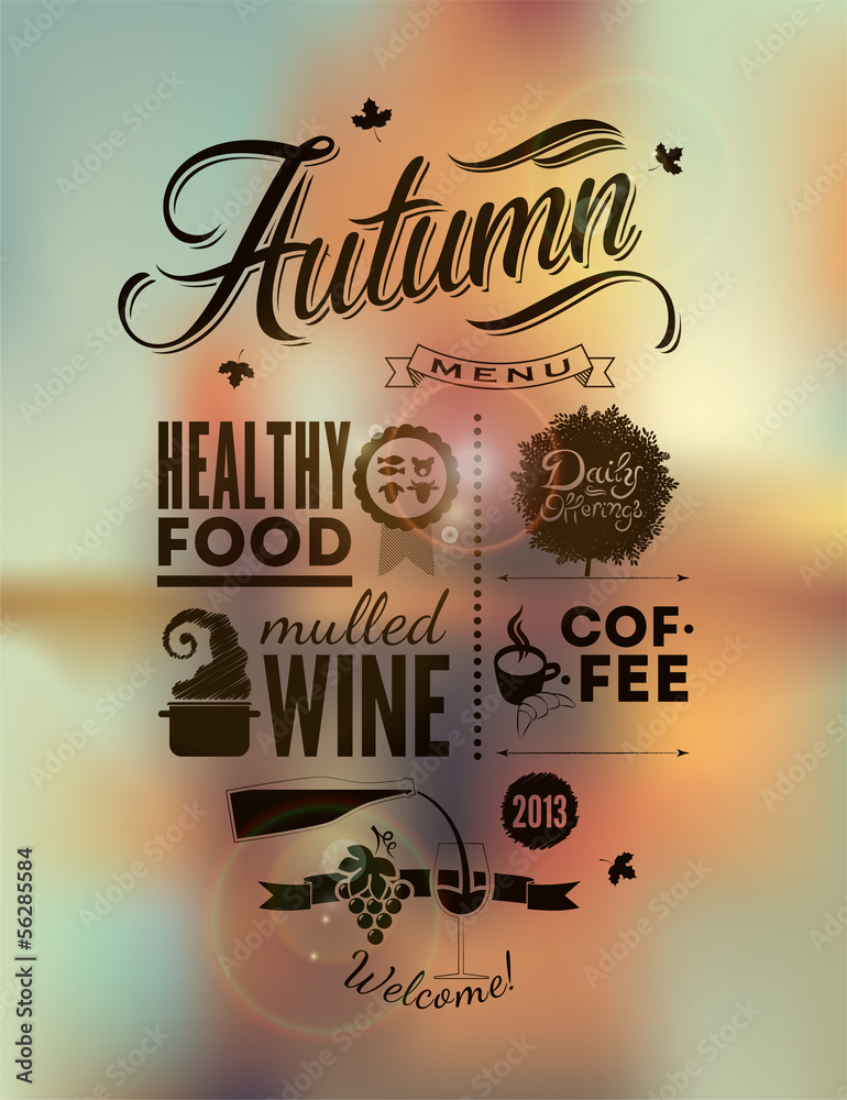 Menu poster. Vector background. Stock Vector | Adobe Stock