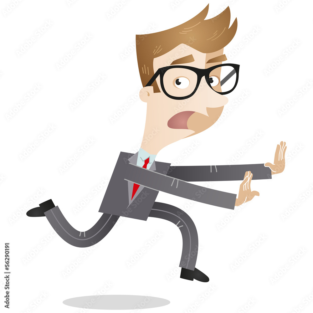 Businessman, running, scared Stock Vector | Adobe Stock