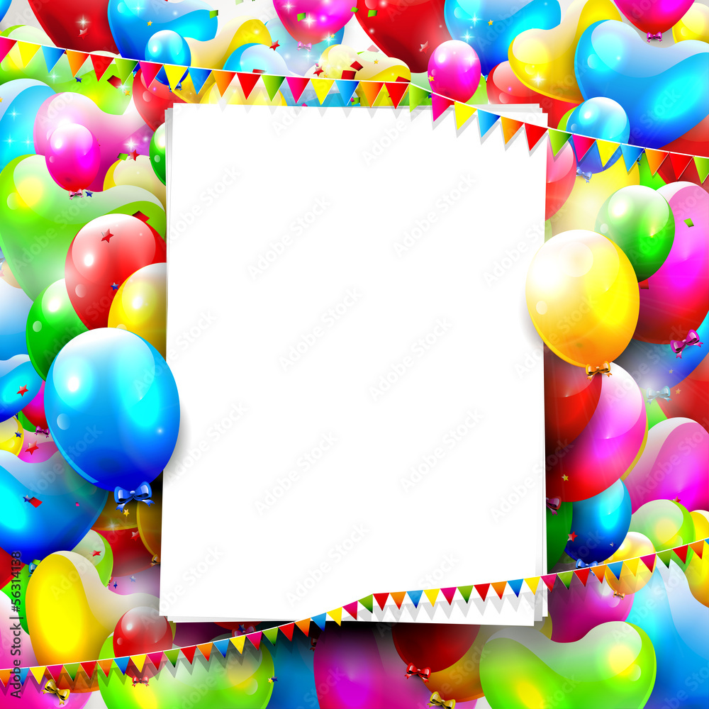 Colorful birthday background with place for text Stock Vector | Adobe Stock