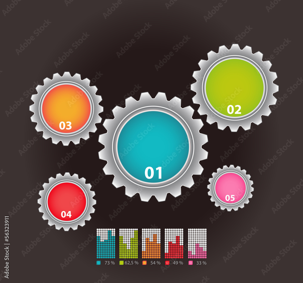 Simple infographics gears Stock Vector | Adobe Stock