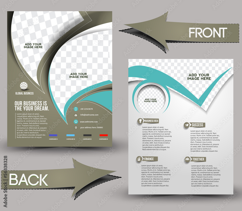 Global Business Front & Back Flyer Template Stock Vector | Adobe Stock
