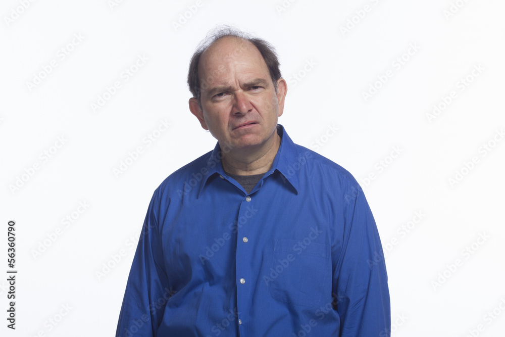 Older man looking confused, horizontal Stock Photo | Adobe Stock