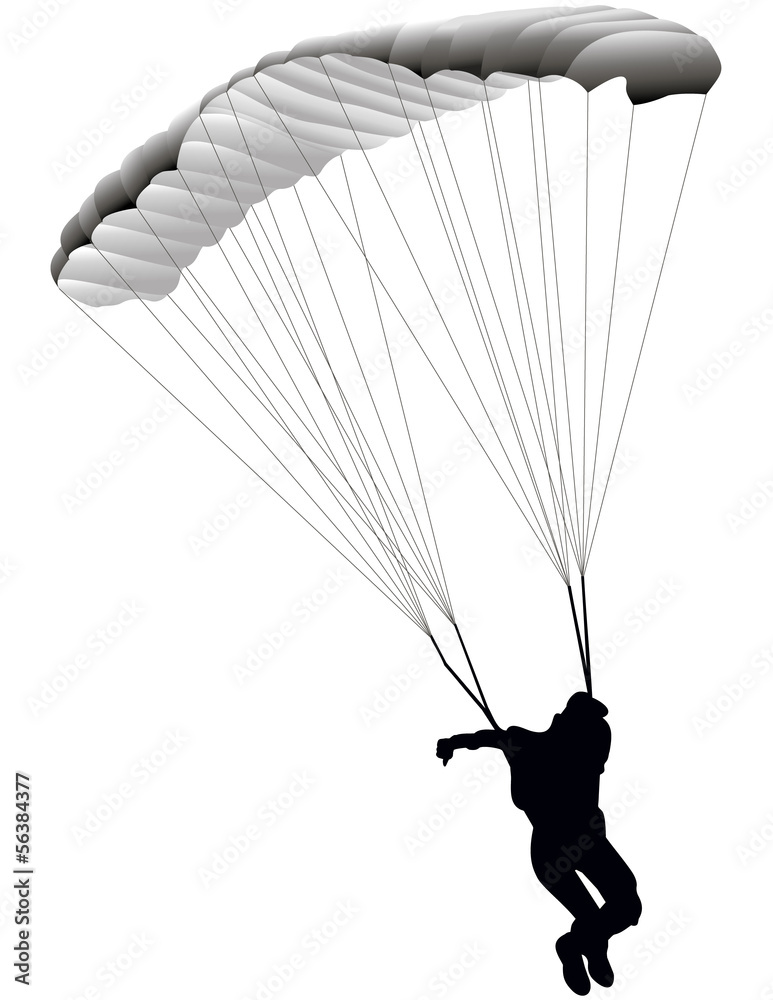 vector illustration paratrooper jumping Stock Vector | Adobe Stock