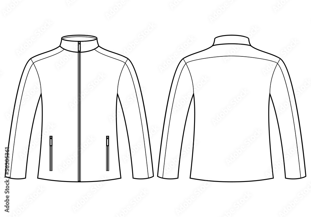 Jacket template - front and back Stock Vector | Adobe Stock