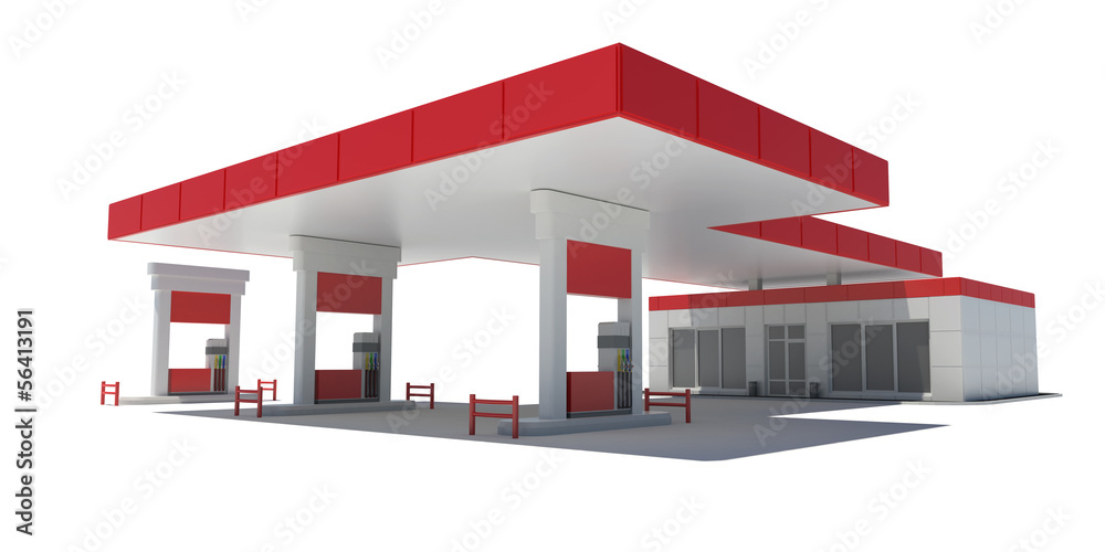 Gas Station Stock Illustration | Adobe Stock