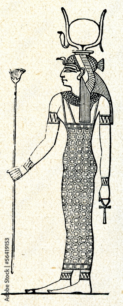 Hathor - Ancient Egyptian goddess Stock Illustration | Adobe Stock