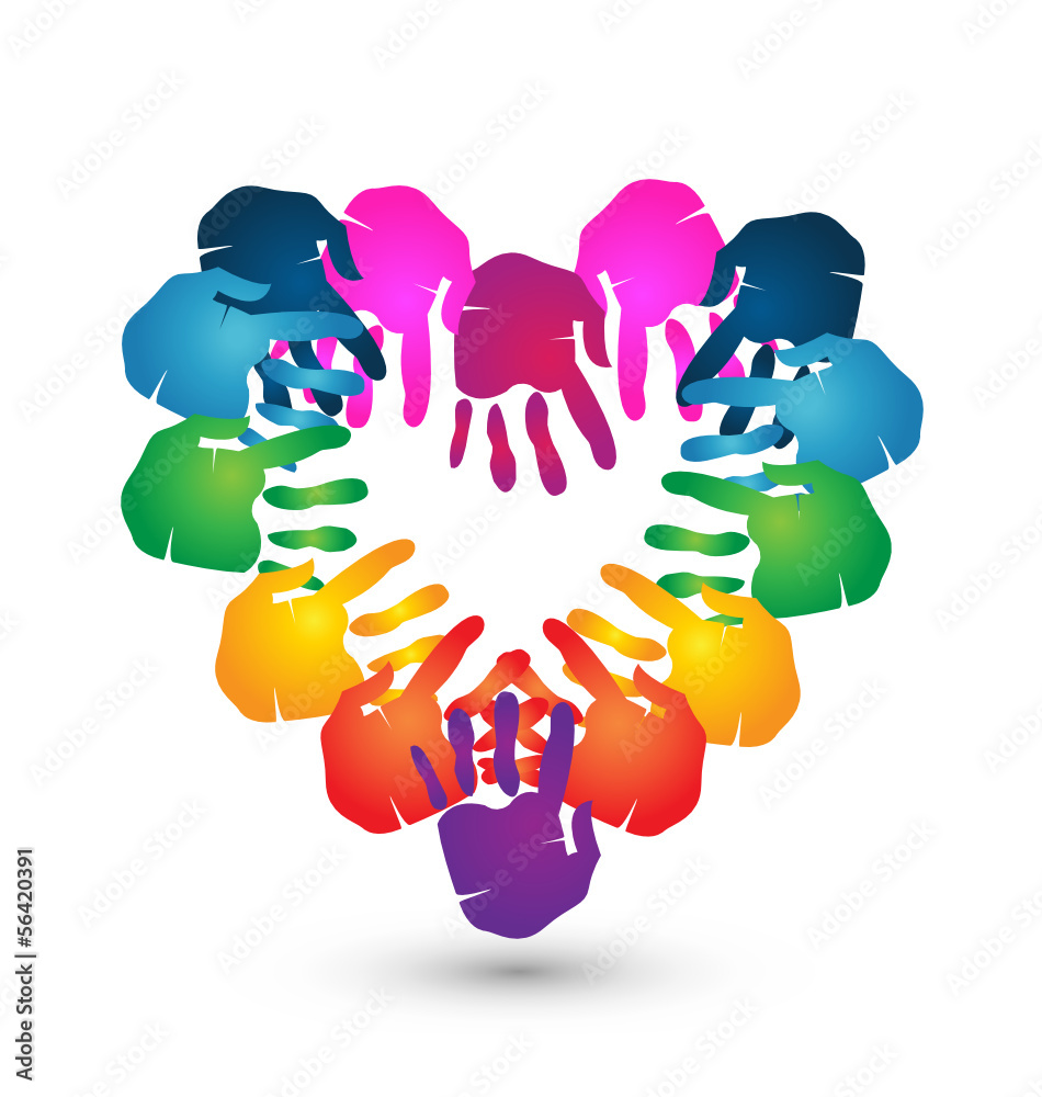 Hands together for Love logo vector design Stock Vector | Adobe Stock