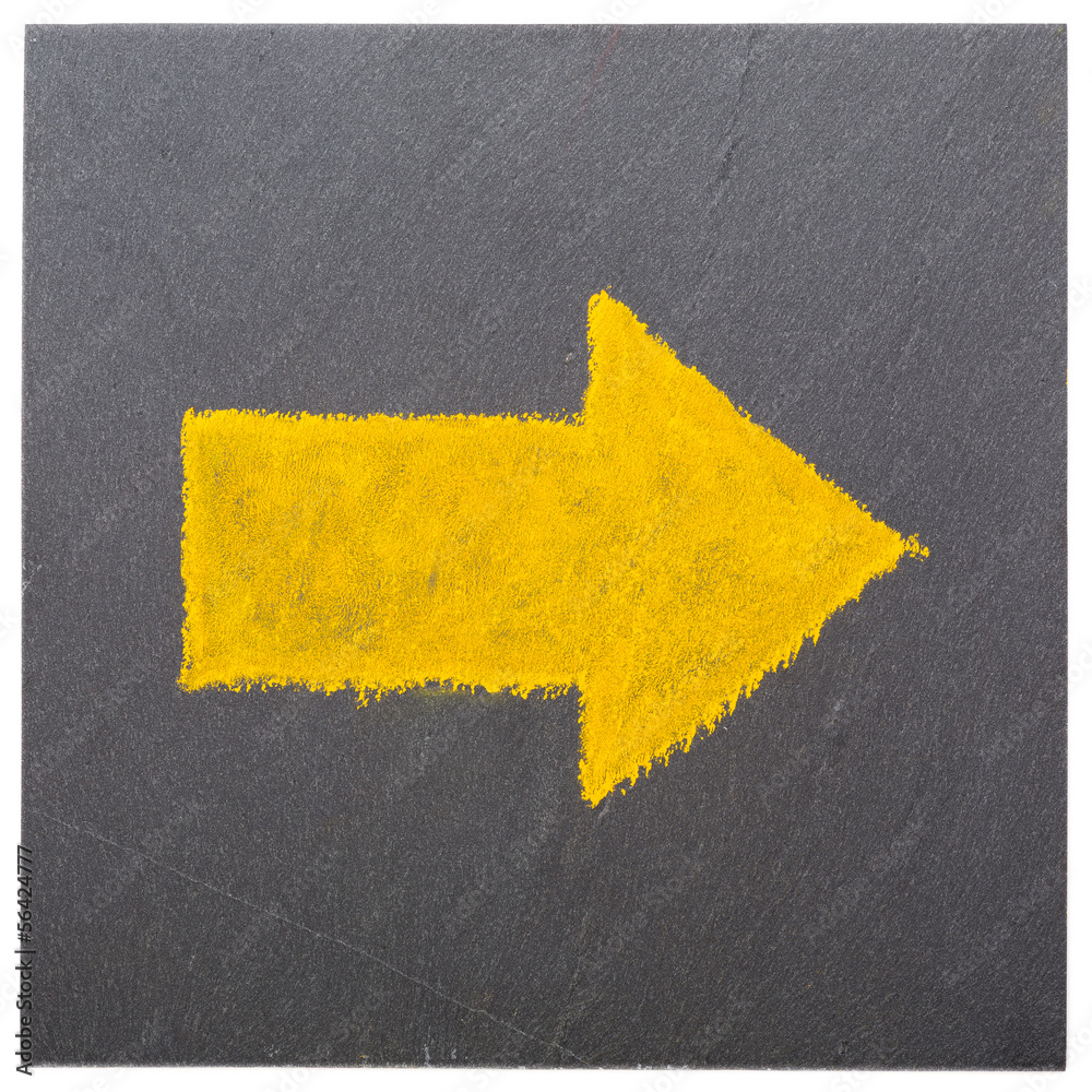 Kreide gelber Pfeil Stock Photo | Adobe Stock