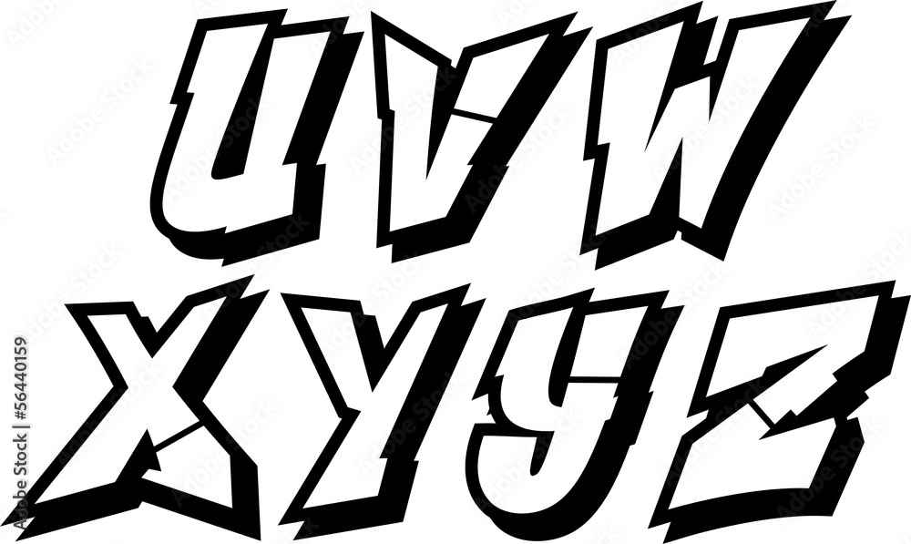 vector graffiti font alphabet (part 3) Stock Vector | Adobe Stock