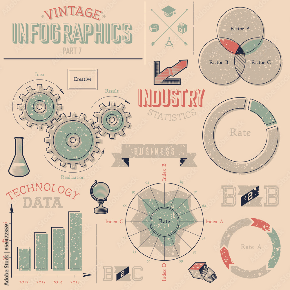 Vintage infographics design elements Stock Vector | Adobe Stock
