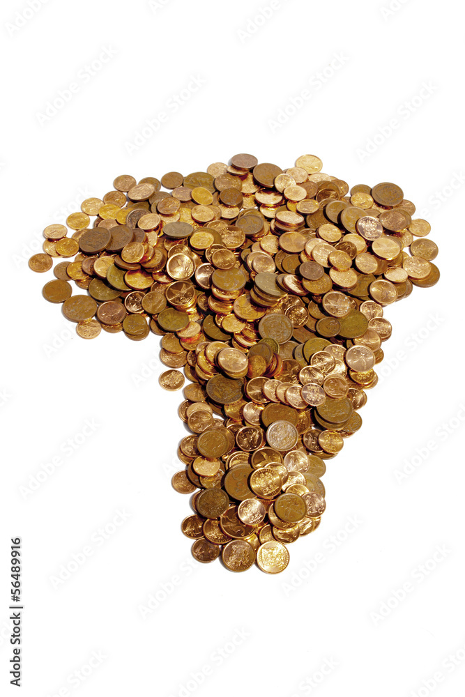 An Arrangement Of South African Coins In The Shape Of Africa Stock ...