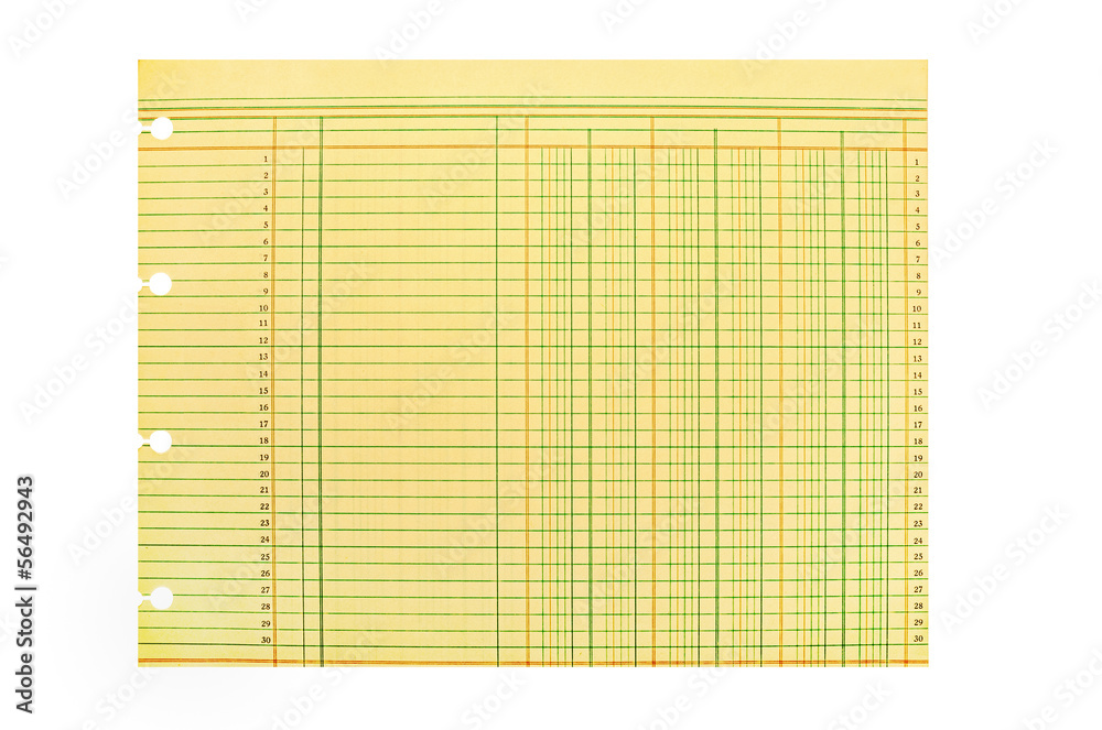 Photo & Art Print Vintage Ledger Sheet, Bronwyn Photo