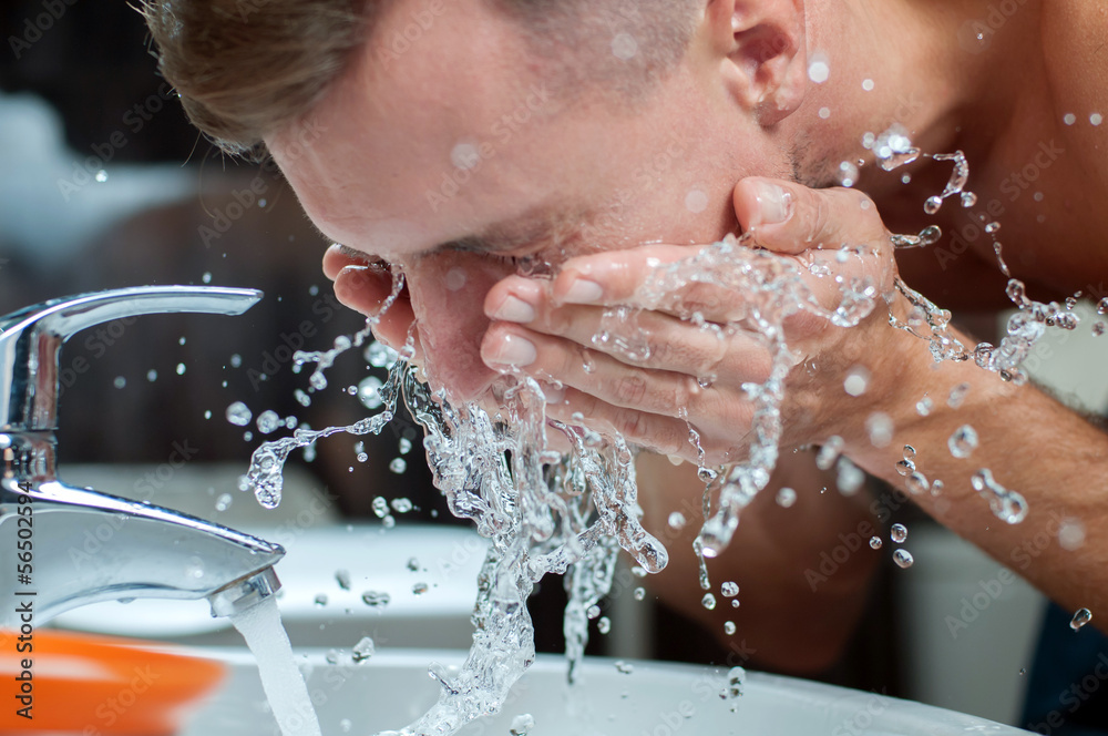 Washing face Stock Photo | Adobe Stock