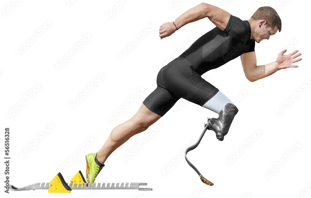 handicapped sprinter start block isolated Stock Photo | Adobe Stock