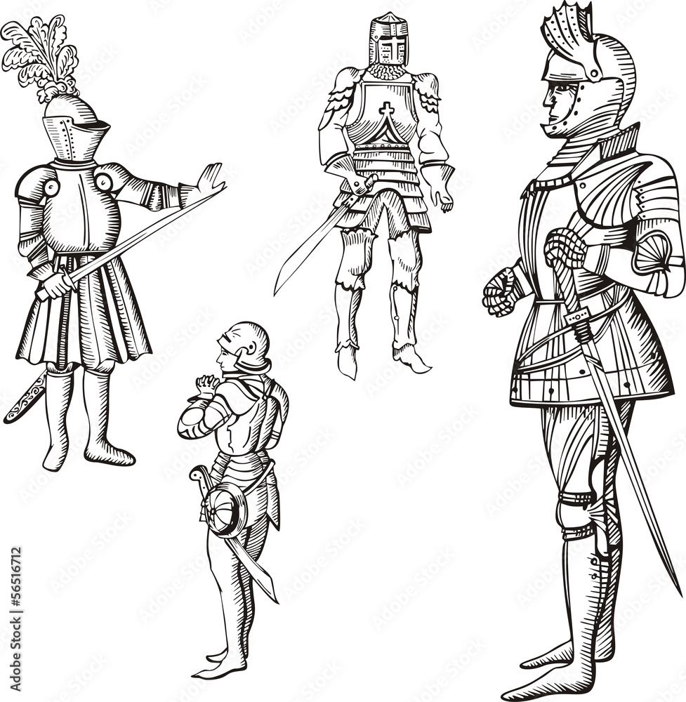 Medieval knights Stock Vector | Adobe Stock