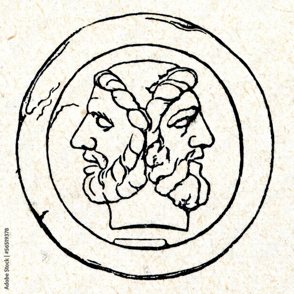 Janus, roman god of beginnings and transitions Stock Photo | Adobe Stock