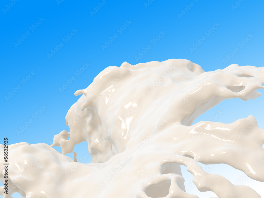 Pouring white milk splash on colour background Stock Photo | Adobe Stock