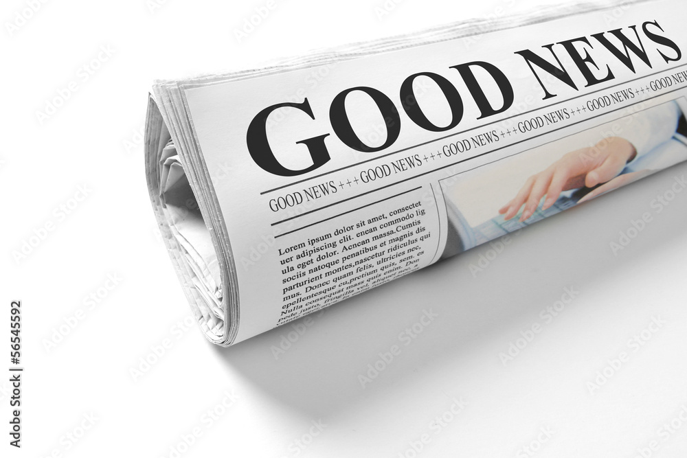 Newspaper with good news Stock Photo | Adobe Stock
