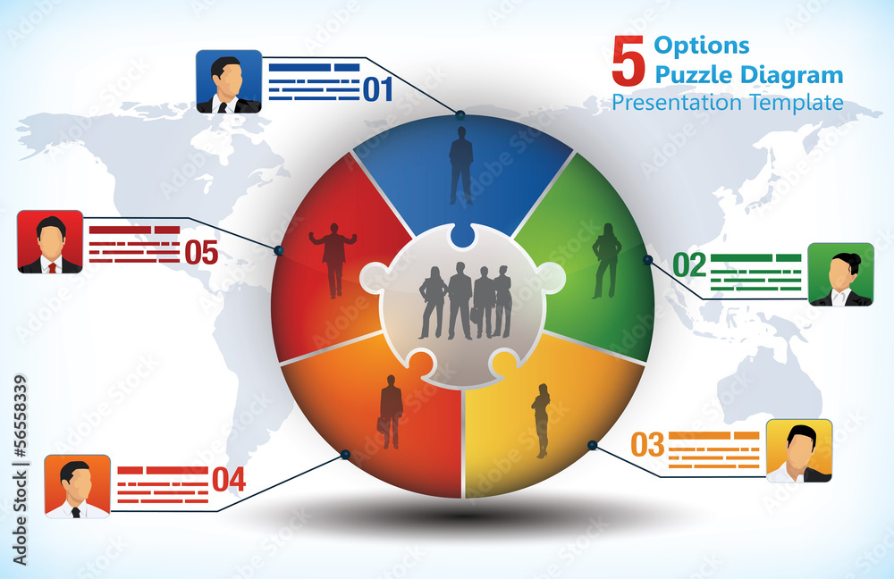 5 sided business presentation template Stock Vector | Adobe Stock