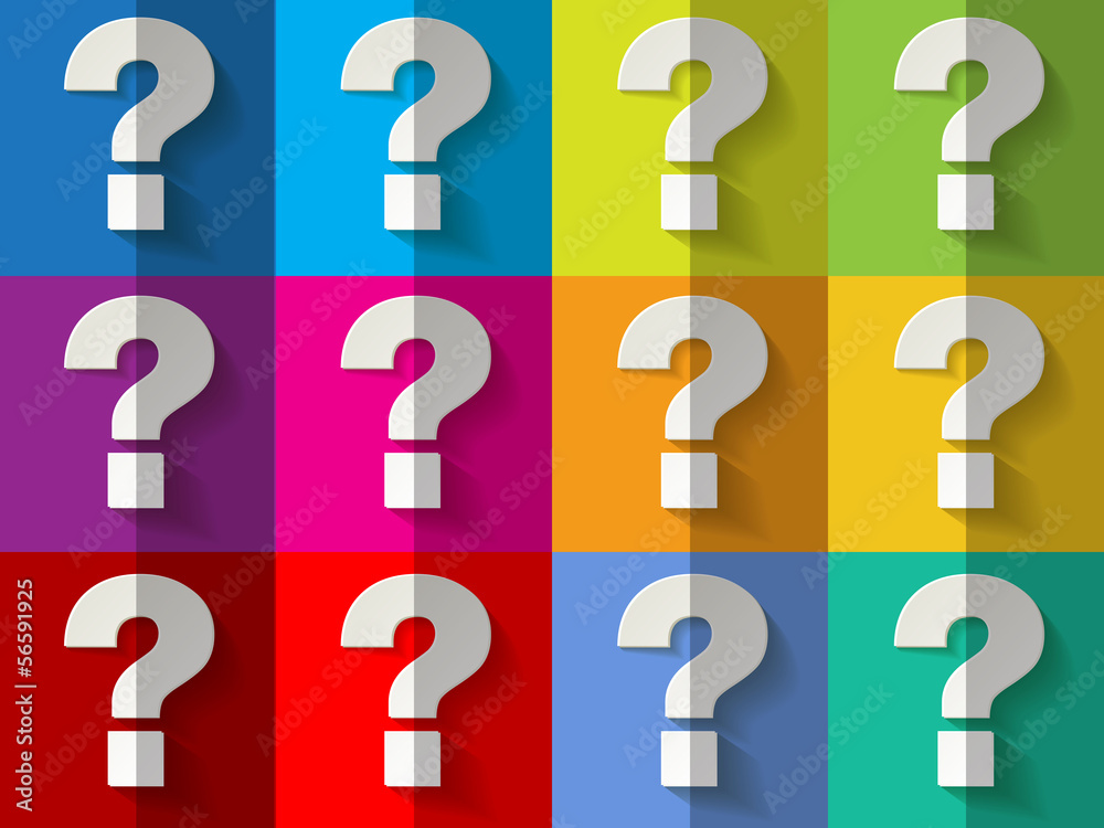 die Fragezeichen Papier Bunt Stock Vector | Adobe Stock