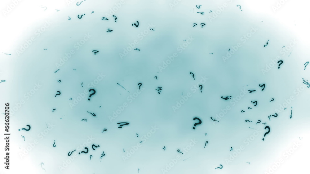 Looping Falling Question Marks on Blue Animated Background Stock Video ...