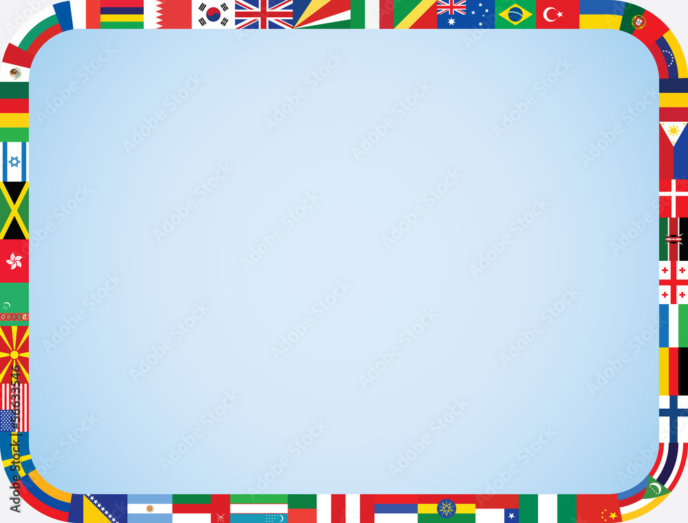 world flags frame with rounded corners vector illustration Stock Vector ...