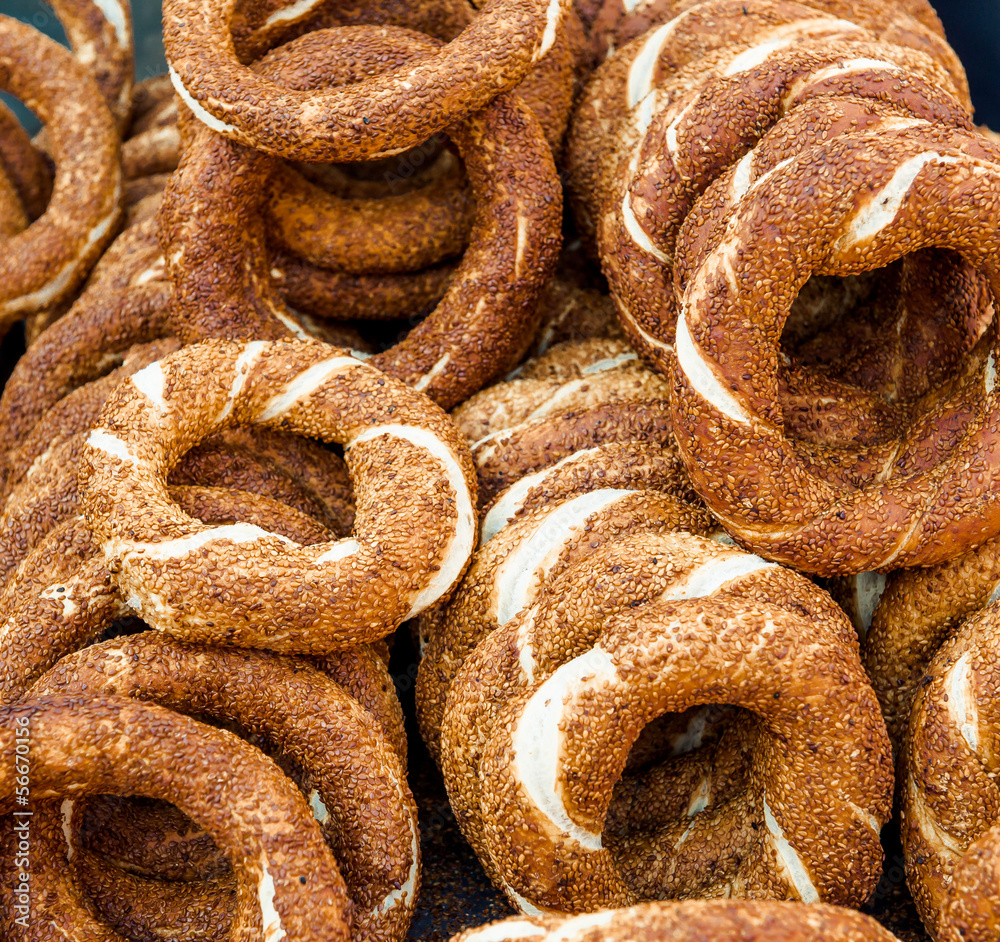 Turkish bagel, also known as simit Stock Photo | Adobe Stock