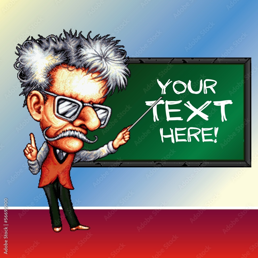 teacher pixel art style vector illustration with place for text Stock ...