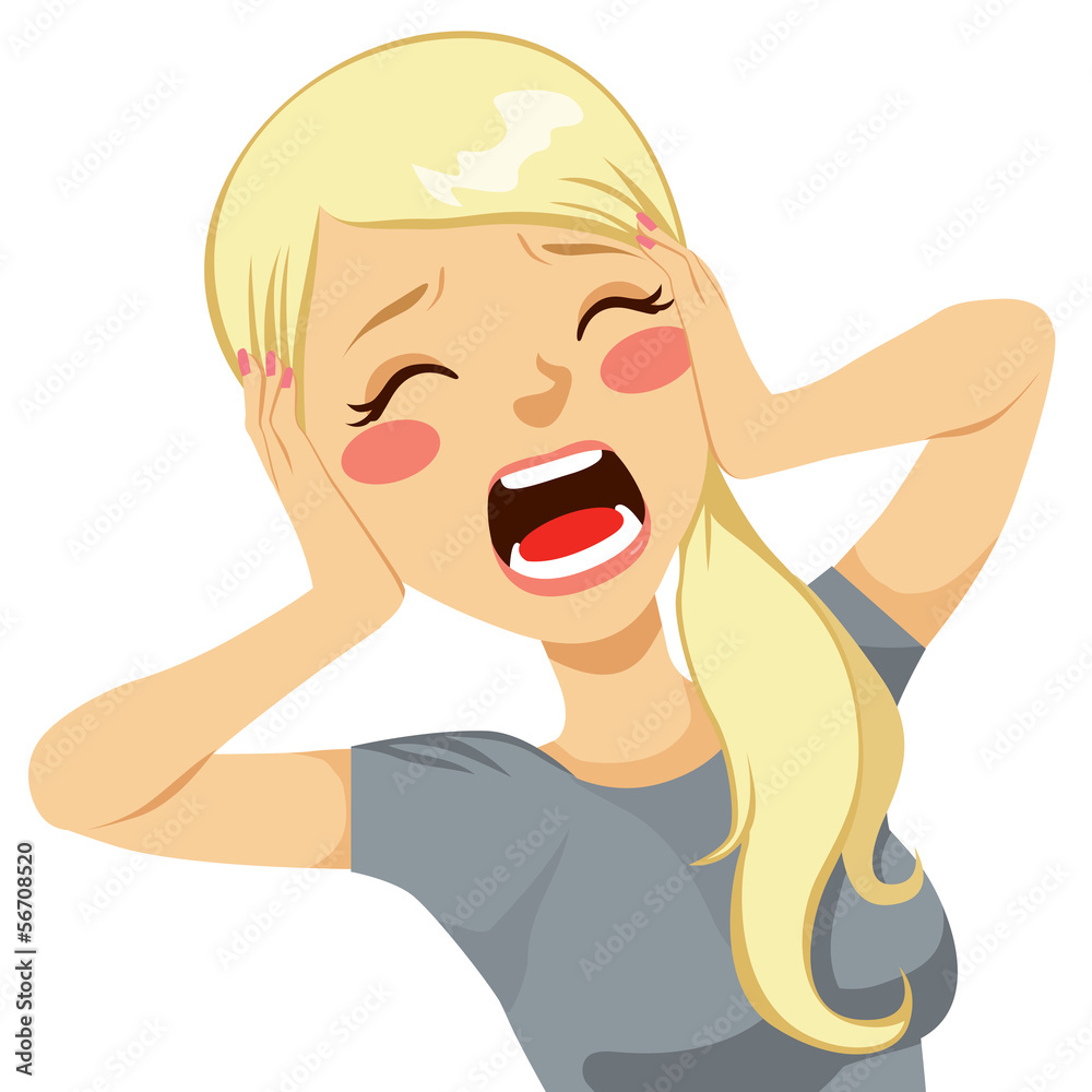 Shocked Woman Screaming Stock Vector | Adobe Stock